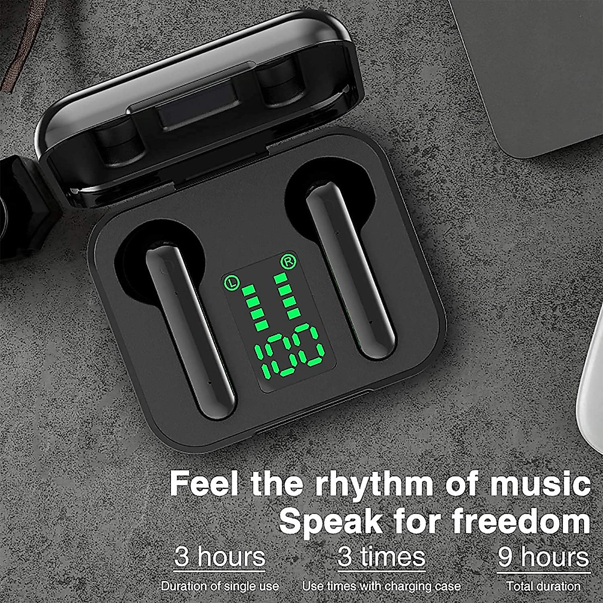 Earbuds Bass Earphones with Microphone Stereo in Ear Earbud Headphones with Mic and Volume Control Headset 3.5 mm Plug Compatible Multiple Audio Devices 3.9 Ft Black