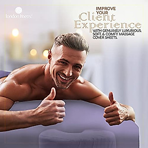 LONDON LINENS Soft Microfiber 3-Piece Massage Table Sheets - Super Lightweight, Stain and Wrinkle Resistant - Includes Table Cover, Fitted Sheet, and Face Rest Cover (Fresh Lilac)