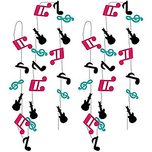 HappyField Tik Tok Party Decorations Tik Tok Music Note Garland Tik Tok Party Banner Black Teal Fuchsia Music Note Garland Music Note Streamer Tik Tok Birthday Party Decorations Tik Tok Party Supplies
