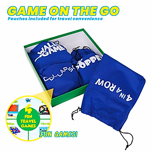 Travel Games 4-in-1 Airplane Travel Essentials, Road Trip Essentials Kids Fun Games, Easy Storage & Travel Friendly, Critical Thinking and Brain Development Skills