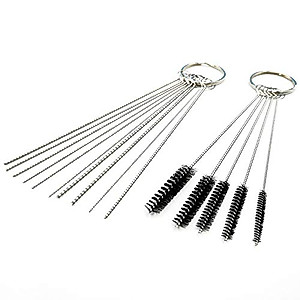 Carburetors Carbon Dirt Jet Remove Cleaner, 13 Cleaning Wires Set + 10 Cleaning Needles + 5 Nylon Brushes Tool Kit for Welder Carb Chainsaw Spray Guns Torch Tips Firing Hole Stove Burner Holes