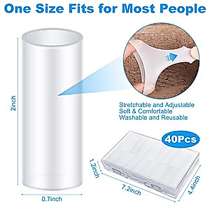 Treela 40 Pieces Gel Finger Sleeve Protectors Silicone Finger Sleeve for Thumb Trigger Finger Arthritis Silicone Finger Tubes for Preventing Bruised Cracking Hand Eczema Practising Golf