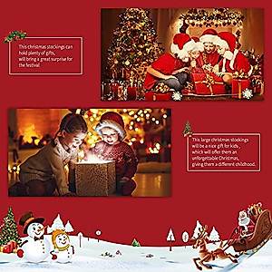 chfine Christmas Stockings,4 Pack 18 Inches Red Large Personalized Christmas Stockings Fireplace Hanging Decorations for Family Holiday Season