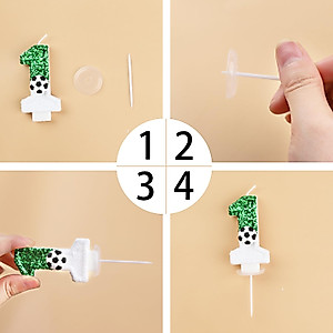 DAJISI 2.95 Inch Birthday Candle for Cake, Green Soccer Birthday Candles Number Candles for Birthday Cakes with 3D Soccor Large Sparkler Candles for Cake Topper Decoration (Number 7)