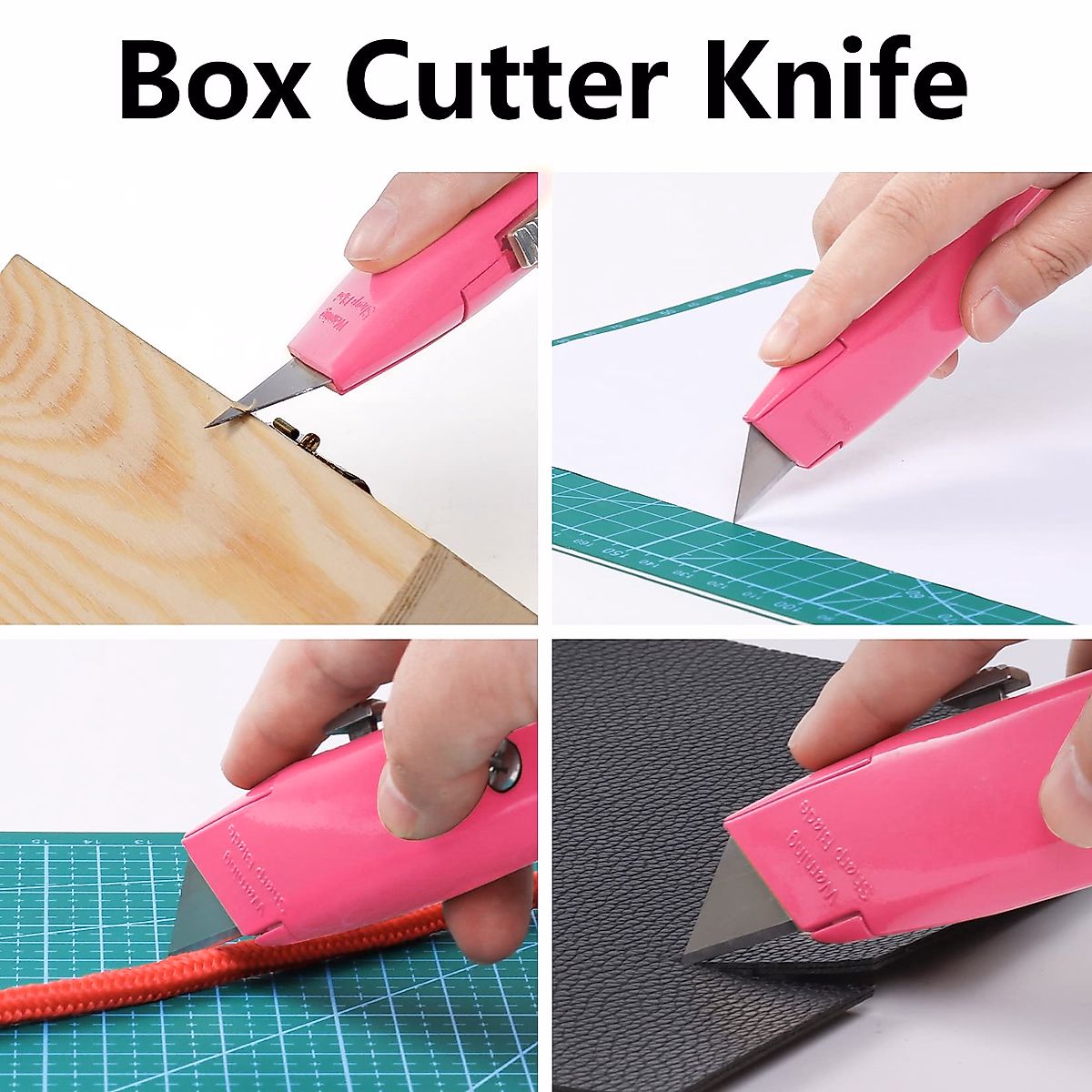 DIYSELF 2Pack Utility Knife Box Cutter Retractable and 100Pack Box Cutter Blades