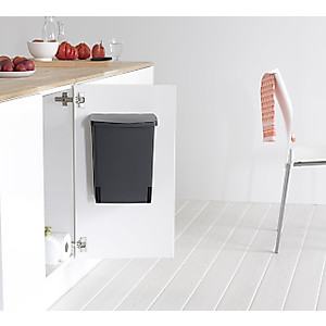 Brabantia Mounted Hidden Compact Organizer for Kitchen, 2.6 Gal, Black