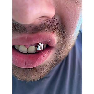 Solid 925 Sterling Silver Real Single Tooth Grillz - Grills Cap For Teeth - Real Solid Silver NOT Plated