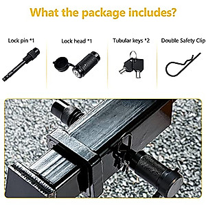 Cenipar Trailer Hitch Coupler Locking Pin 1/2 Inch and 5/8 Inch Set for Truck Car and Boat Fits 1.25", 2" and 2.5" Receivers Class III IV Hitches Towing Locks