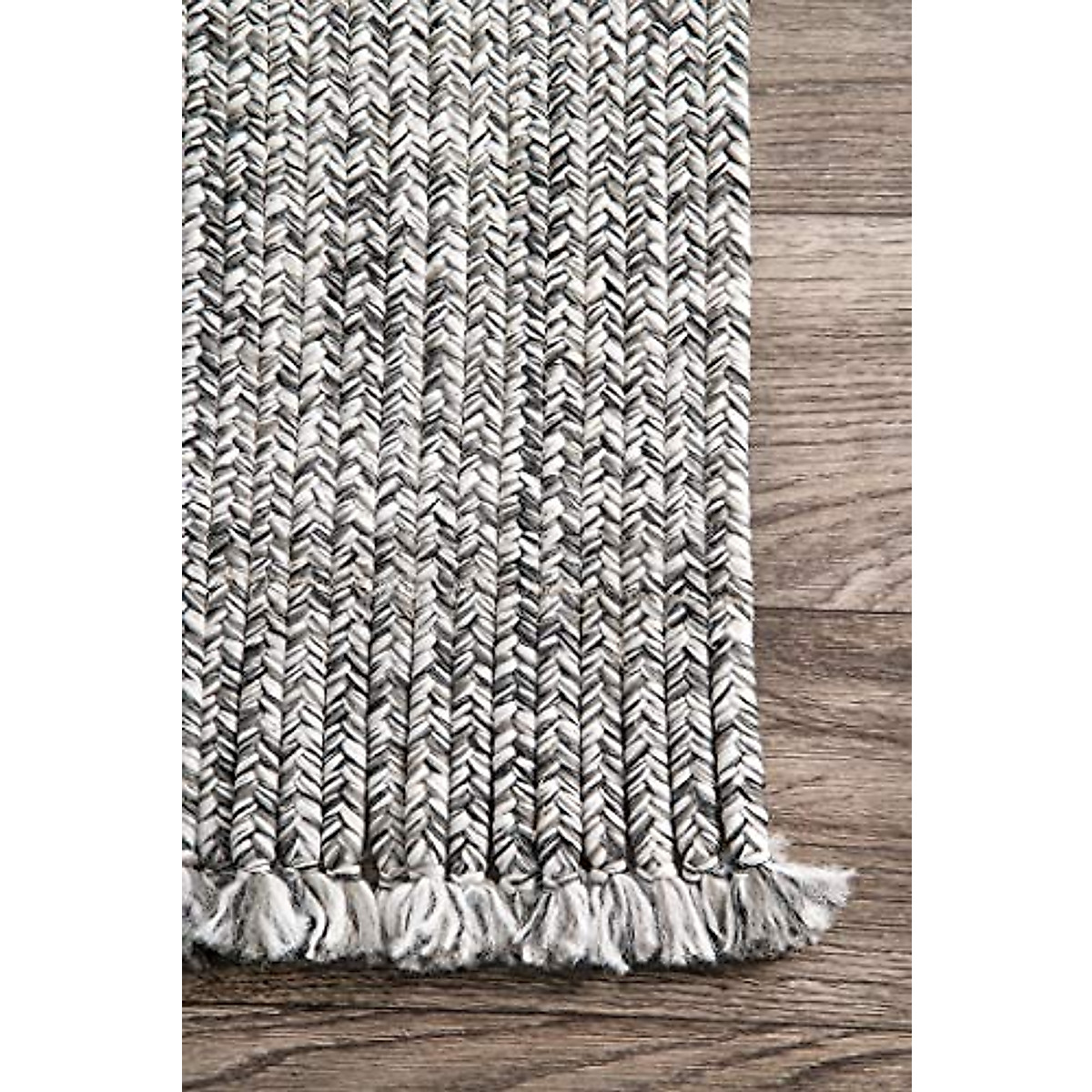 nuLOOM Courtney Braided Indoor/Outdoor Area Rug, 10' x 13', Salt And Pepper