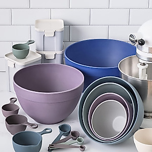 Bamboozle Nesting Bowls Set for Mixing and Serving, Dishwasher Safe, 7-Piece, Thistle