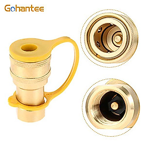 1/2" Gas Quick Connect Kit, Disconnect Connector with Male Insert Plug, Solid Brass 1/2 inch Natural Gas Propane Quick Connect Adapter
