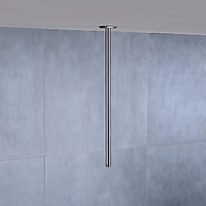 Shower Arm with Flange 22.3 Inch Stainless Steel Ceiling Mounted Shower Arm Rainfall Shower Head Extension Pipe, NPT 1/2 to IPS 1/2,Brushed Nickel