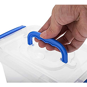 4-Liter Clear Storage Latch Box with Lids, 5 Pack Plastic Latch Bin for Home, Classroom, Garage