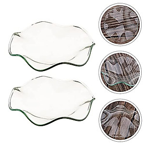 Cabilock 2pcs Wax Warmer Replacement Dish Oil Warmer Dish Flower Shaped Wax Melt Warmer Liners Glass Dish Candle Bowl Plate Oil Tray for Scented Wax Aroma Lamp Electric Lamps