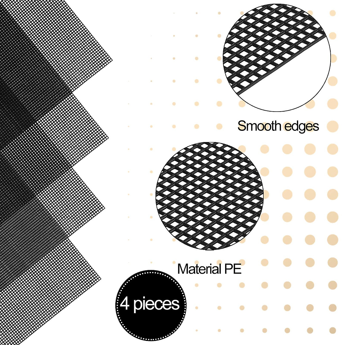 4 Pieces Plastic Mesh Sheets for Embroidery Black Mesh Fish Tank Divider Screen Craft Mesh 10 Pieces Binding Bars Sliding Bars for Embroidery Crafting Knit and Crochet Projects