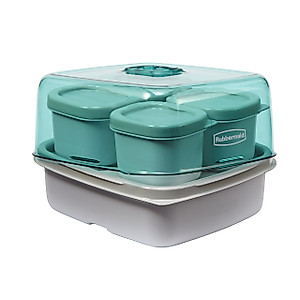 Rubbermaid Fasten + Go Sandwich Kit, Sea Foam Green, 4-Piece Set
