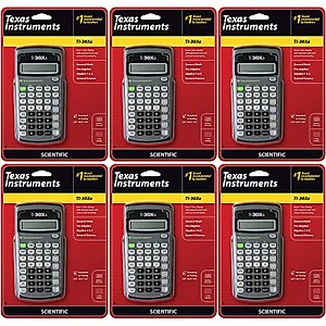 TI-30Xa Scientific Calculator, 10-Digit LCD, Total 6 EA, Sold as 1 Carton