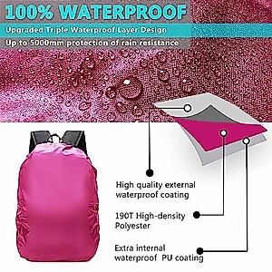 Frelaxy Waterproof Backpack Rain Cover, Upgraded Triple Waterproofing, Antislip Cross Buckle Strap (Fuchsia, S (for 15L-25L Backpack))