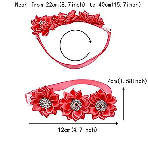 Masue Pets 15pcs/Pack Dog Bow Tie Dog Flower Collar Diamond Dog Accessories Pet Flower Bows Small Dogs Cat Puppy Bowtie Collar Dogs Bowties Pet Supplies