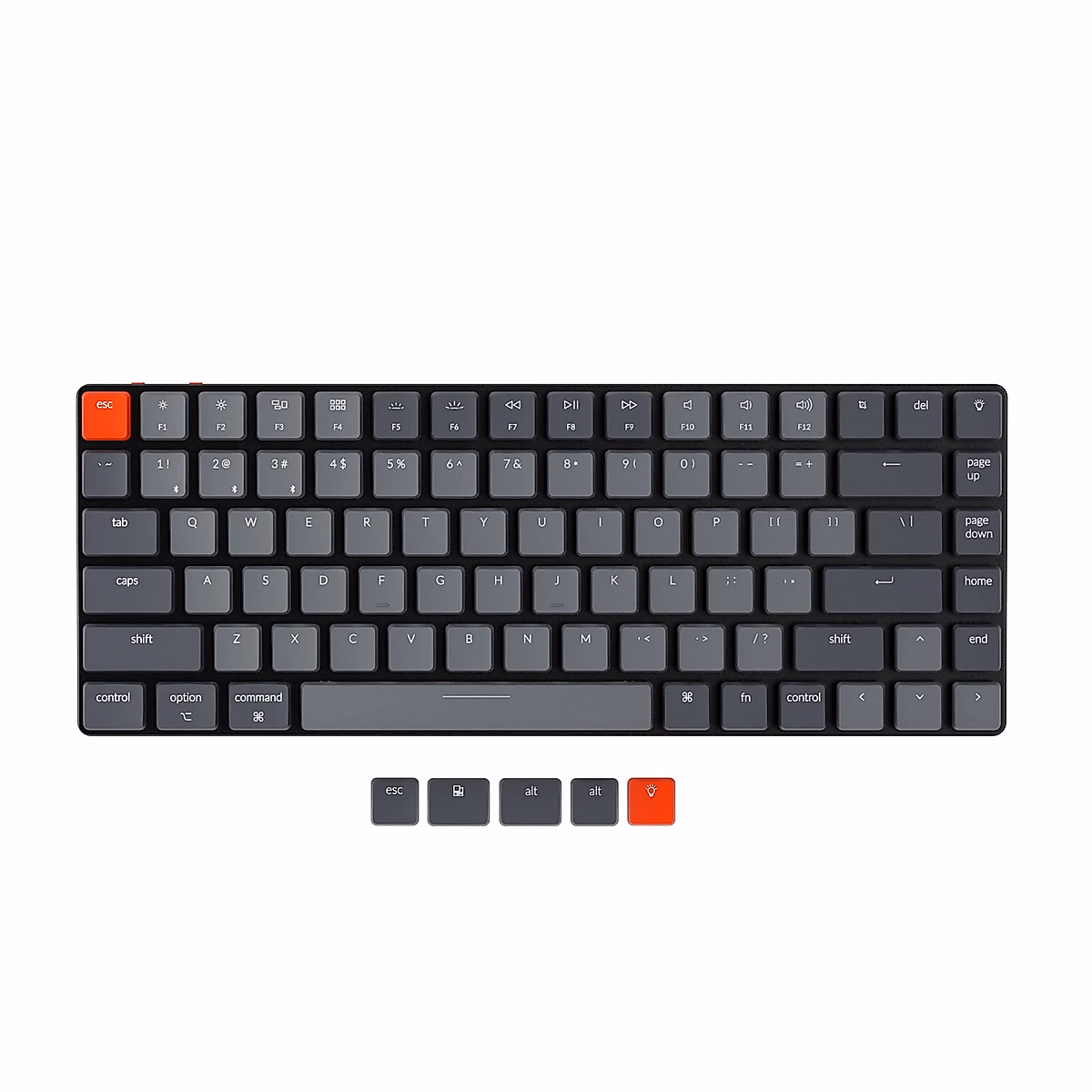 Keychron K3 75% Layout Bluetooth Wireless Mechanical Keyboard, Ultra-Slim 84 Keys/USB C/White Backlit/Low Profile Gateron Brown Switch/N-Key Rollover, Gaming Keyboard for Mac Windows, Version 2