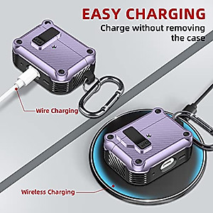 for AirPods Pro 2 Case, AirPods Pro 2nd Generation Case 2022 with Secure Lock Clip Hard AirPods Pro 2nd Cover Keychain for Men Women, Full Body Shockproof Protective Case for AirPods Pro 2nd-Purple