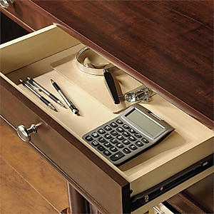 BOWERY HILL Home Office Computer Desk with Hutch, CPU Storage, Letter Size File Hanging Drawer in Cherry