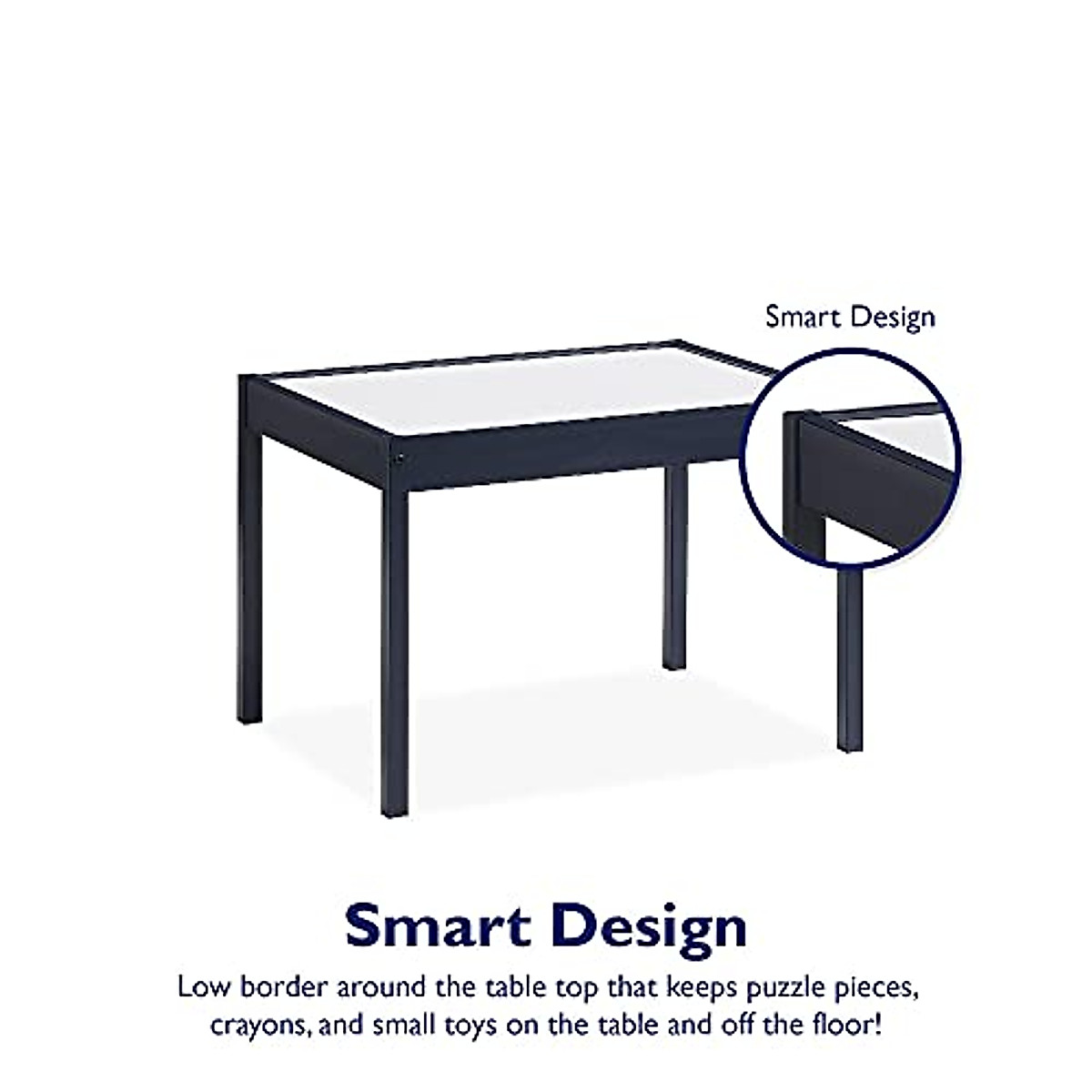 Baby Relax Hunter 3-Piece Kiddy Table & Chair Kids Set, Blue / White