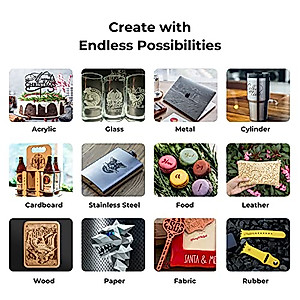 xTool D1 Pro Upgraded Laser Engraver with 4-in-1 RA2 Pro Rotary, 5W Output Power DIY Laser Cutter, 36W Higher Accuracy Laser Engraving Machine, Laser Engraver for Wood and Metal, Paper, Acrylic