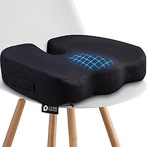 5 STARS UNITED Half Moon Bolster Semi-Roll Pillow and Seat Cushion for Desk Chair, Bundle