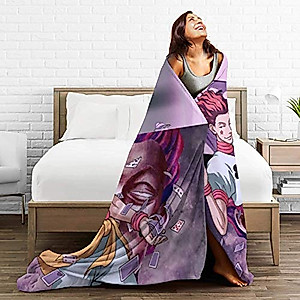 Kevlin Shop Hunter X Hunter Blanket Flannel 3D Printed Soft Warm Throw Blanket Warm, Home, Bed, Air Conditioning Quilt Sofa Blanket 50"X40"