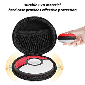PKBD Carrying Case for Go Plus + 2023, Protective Hard Portable Travel Case with Hand Strap, Small Circular Storage Cases for Go Plus +, Red, Redwhite