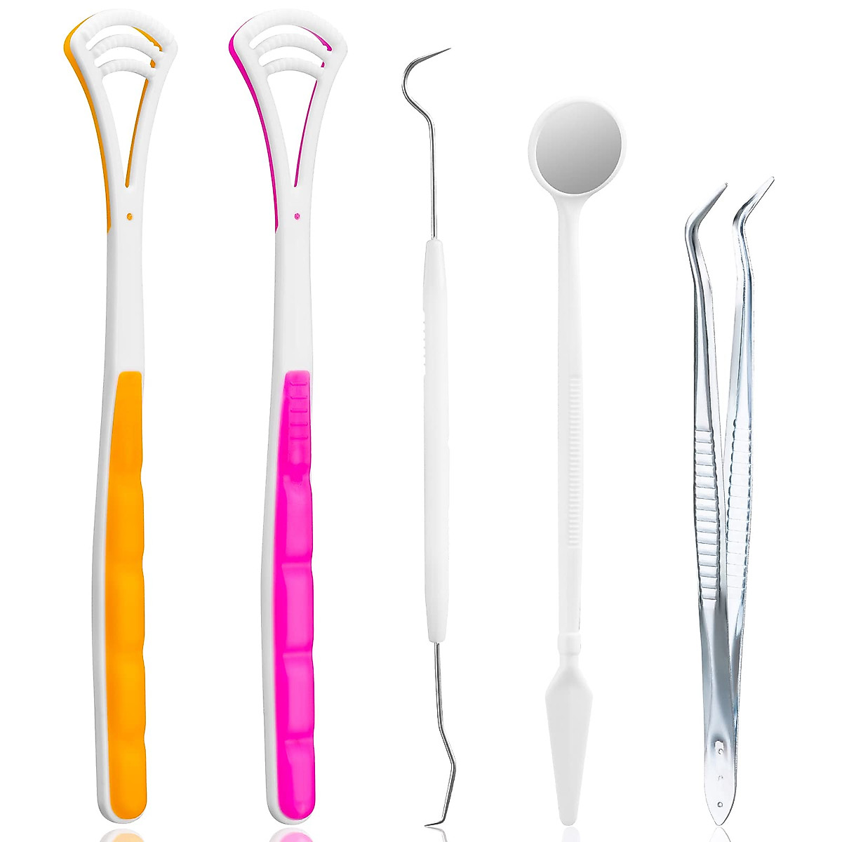 Xuke Tonsil Stone Removal Set Includes 1 Stainless Steel Tonsil Stone Removal Tool100 Long Swab1 Tonsil Stone Remover with LED Lights and 1 Curved Irrigator Syringe to Get Rid of Bad Breath (Luxury)