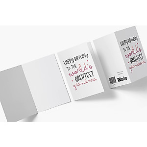 Karto Sweet Birthday Card For Grandma, Large 5.5 x 8.5 Birthday Card Grandma, Birthday Card For Grandmother - Happy Birthday Grandma Card, Grandmother Birthday Card Greatest Grandma