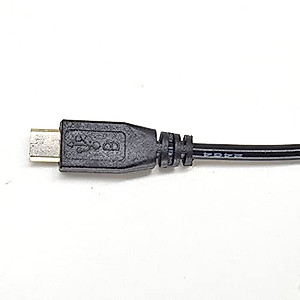 5pcs Micro USB Male Plug Cable 12inch 30cm 5V 3A 22AWG 2 Wires Power Pigtail Cable Cord DIY Black, 1 feet