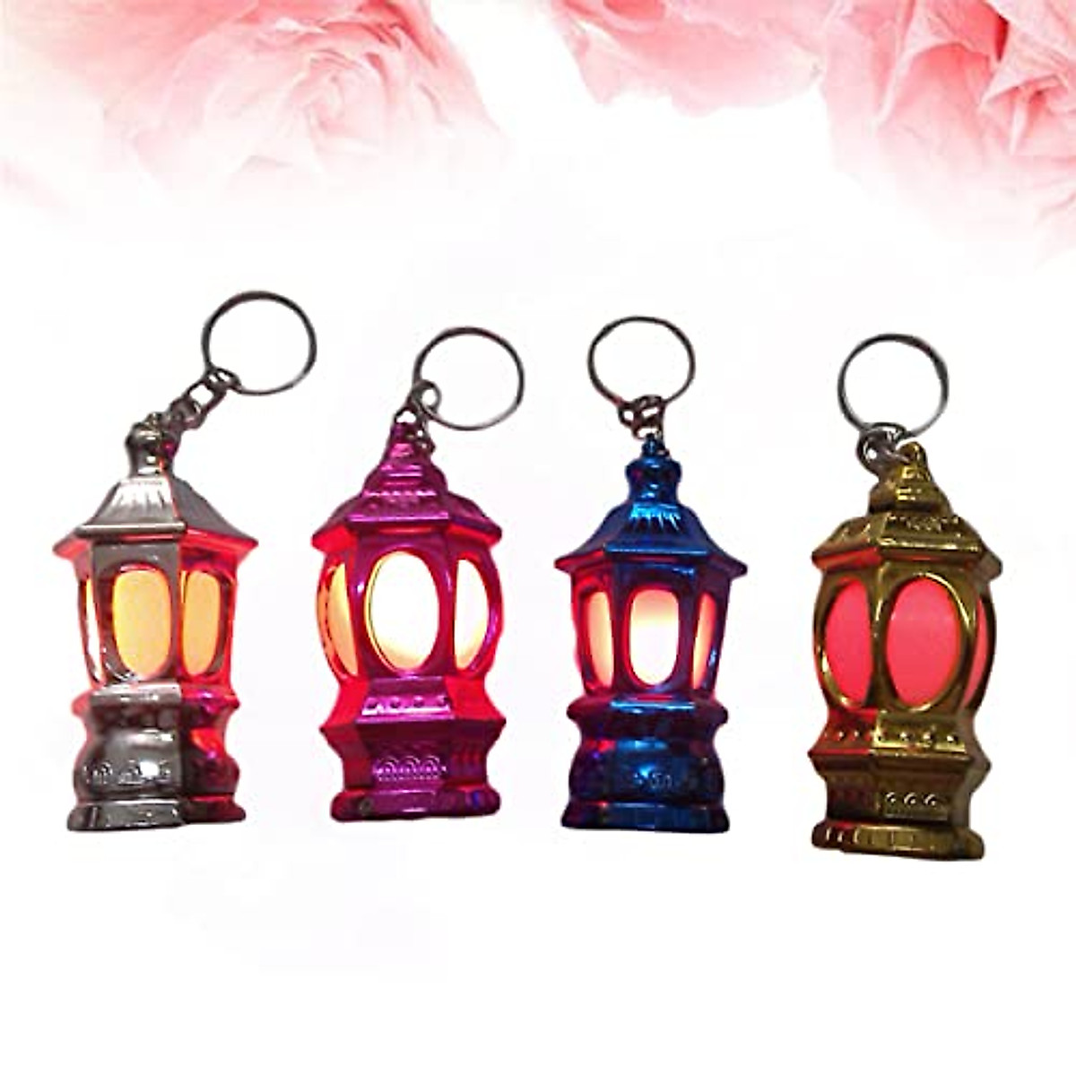 Uonlytech 60pcs Torch Favors Arabian Random Mini Color Keyring Practical Charm Chain Party Fillers Charms Style Lamp Bag Handbag Muslim Gifts Pendant Lights Home Lantern, Small