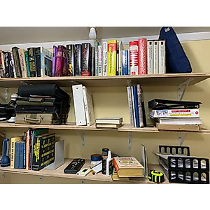 HOME MASTER HARDWARE Heavy Duty Shelf Brackets 12 x 8 inch Metal Shelves L Supports 90 Degree Triangle Wall Mount Angle Bracket for Floating Shelving with Screws, White 10-Pack