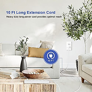 WANDOFO 2 Prong Power Strip, 10FT Long Extension Cord Surge Protector, 5 Outlets and 3 USB, 13A/1625W, Polarized Two Prong to Three Prong Outlet Adapter Converter, Wall Mount, White