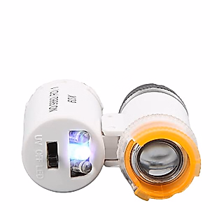 Portable 60 X Clearer Imaging Wide Irradiation Range Microscope with Money Detect Function[White], Handheld Mini LED Illuminated Microscope, Magnifying Glass Microscope Pocket Microscope Mini Mic