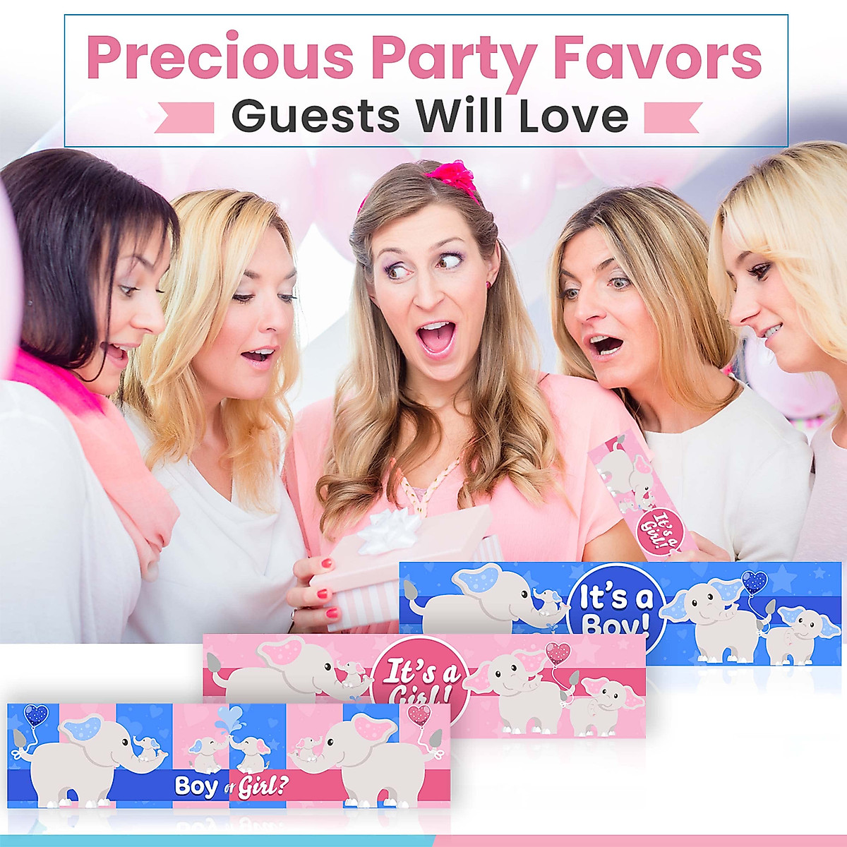 Super Cute, Waterproof, It's a Boy Water Bottle Baby Label 24PK. Fun, Unique Elephant Party Favor Designs. Durable, Blue Favors for Showers, Sprinkles or Gender Reveals. Great Drink Labels Guests Love