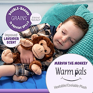 Warm Pals - Marvin The Monkey - 1.5lbs - Cozy Microwavable Lavender Scented Plush Toys - Heated Stuffed Animal - Heatable Coolable Bedtime Comfort Plushie