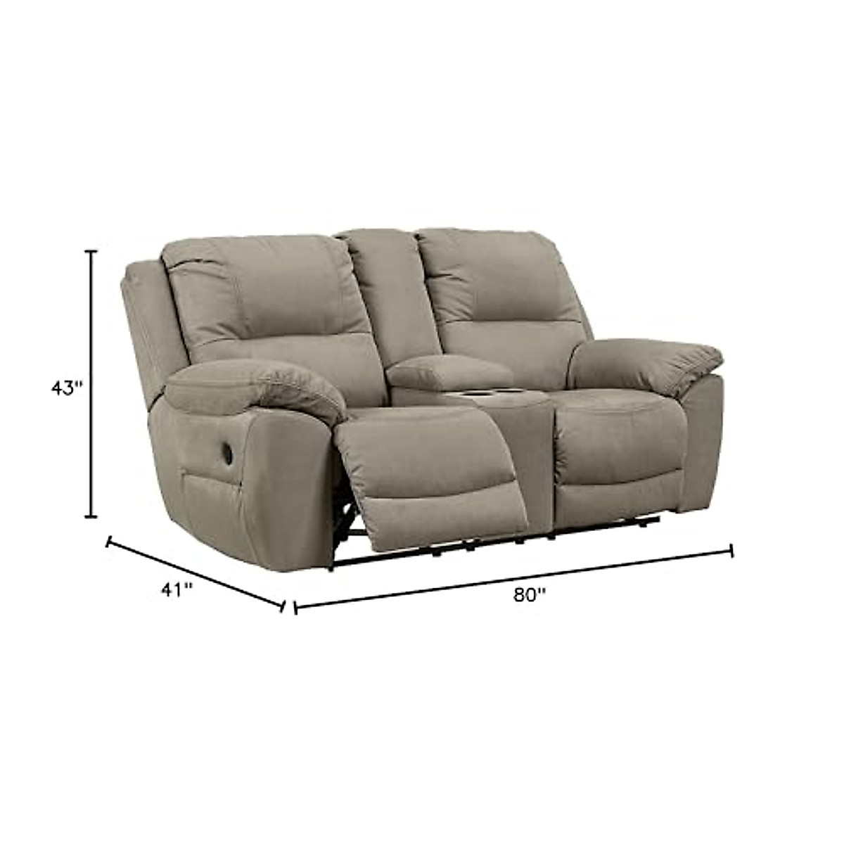 Signature Design by Ashley Next-Gen Gaucho Classic Reclining Loveseat with Console, Beige