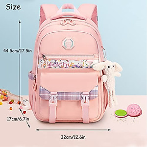 ibalulu Cute Backpacks for Teens Laptop Backpacks Middle School Bag Kawaii Aesthetic College Backpack Student Bear Book Bags (Purple)