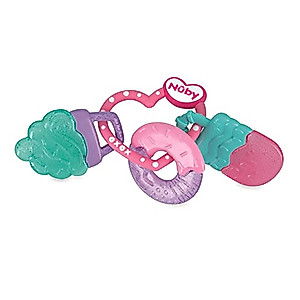 Nuby IcyBite Popsicle, Donut and Ice Cream Teether and Ice Gel Teether Keys - 3+ Months