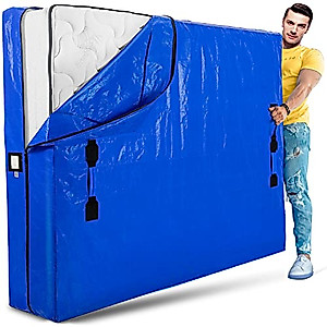 Mattress Bags for Moving with 8 Handles - Queen Size - Extra-Thick Mattress Bag for Moving - Reusable Mattress Storage Bag - Mattress Cover for Moving with Zipper, Moving Mattress Bag Protector
