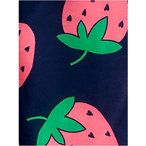 Simple Joys by Carter's Baby Girls' 3-Pack Loose Fit Flame Resistant Polyester Jersey Footed Pajamas, Dinosaur/Flamingo/Strawberry Print, 12 Months