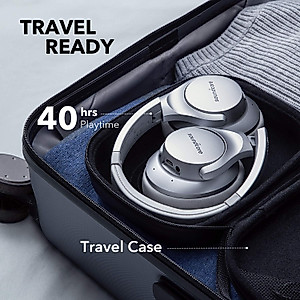 Soundcore by Anker Life Q20 Bluetooth Headphones Holiday Edition with Travel Case, Hybrid Active Noise Cancelling, 40H Playtime, Hi-Res Audio, Deep Bass, Wireless Over Ear Headphones for Travel, Work