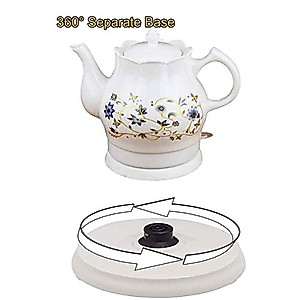 SAHROO Electric Kettles,Kettle Electric Ceramic Cordless Teapot Retro Red 1.8L Jug,1000W Fast Boiling,Can Brew Tea,Coffee,Soup,Automatic Power off and Anti-Dry Protection