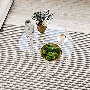 GOIOOIA Acrylic Coffee Table Round - 23.62" D X 23.62" W X 15.75" H Clear Coffee Table for Small Living Room Office Apartment Reception Room Modern Waterproof Sturdy Anti-Corrosion