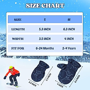 HONGTEYA Toddler Gloves Toddler Snow Mittens Waterproof Kids Warm Ski Gloves Lined Fleece Baby Winter Mittens for Toddler Boys Girls