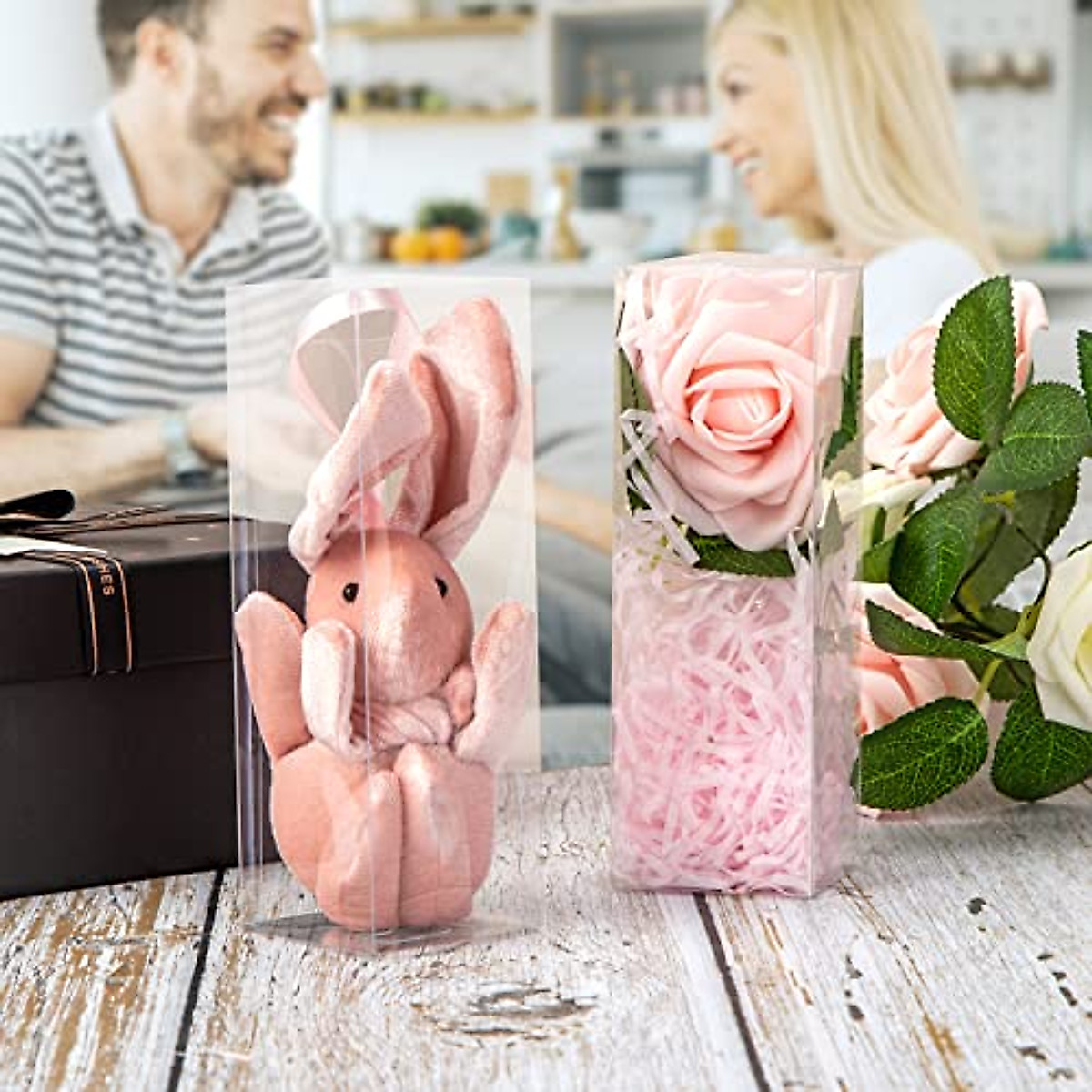 26 PCS Clear Gift Boxes Plastic Favor Boxes Transparent Cube Boxes PET Boxes for Wedding,Party,Baby Shower,Bridal Shower 2x2x6inch